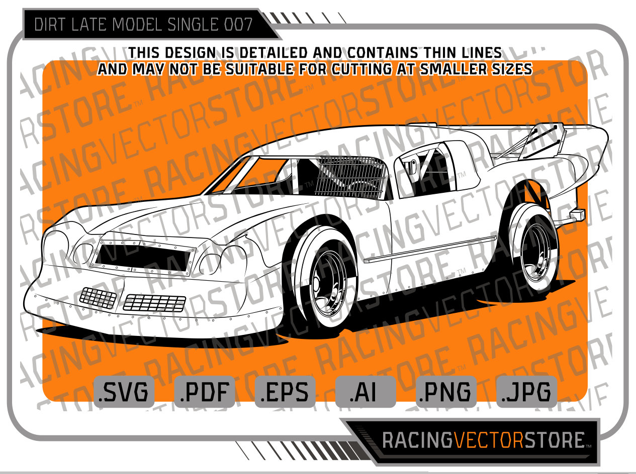 Dirt Late Model Vintage 1970's Race Car Highly Detailed Image in .svg ...