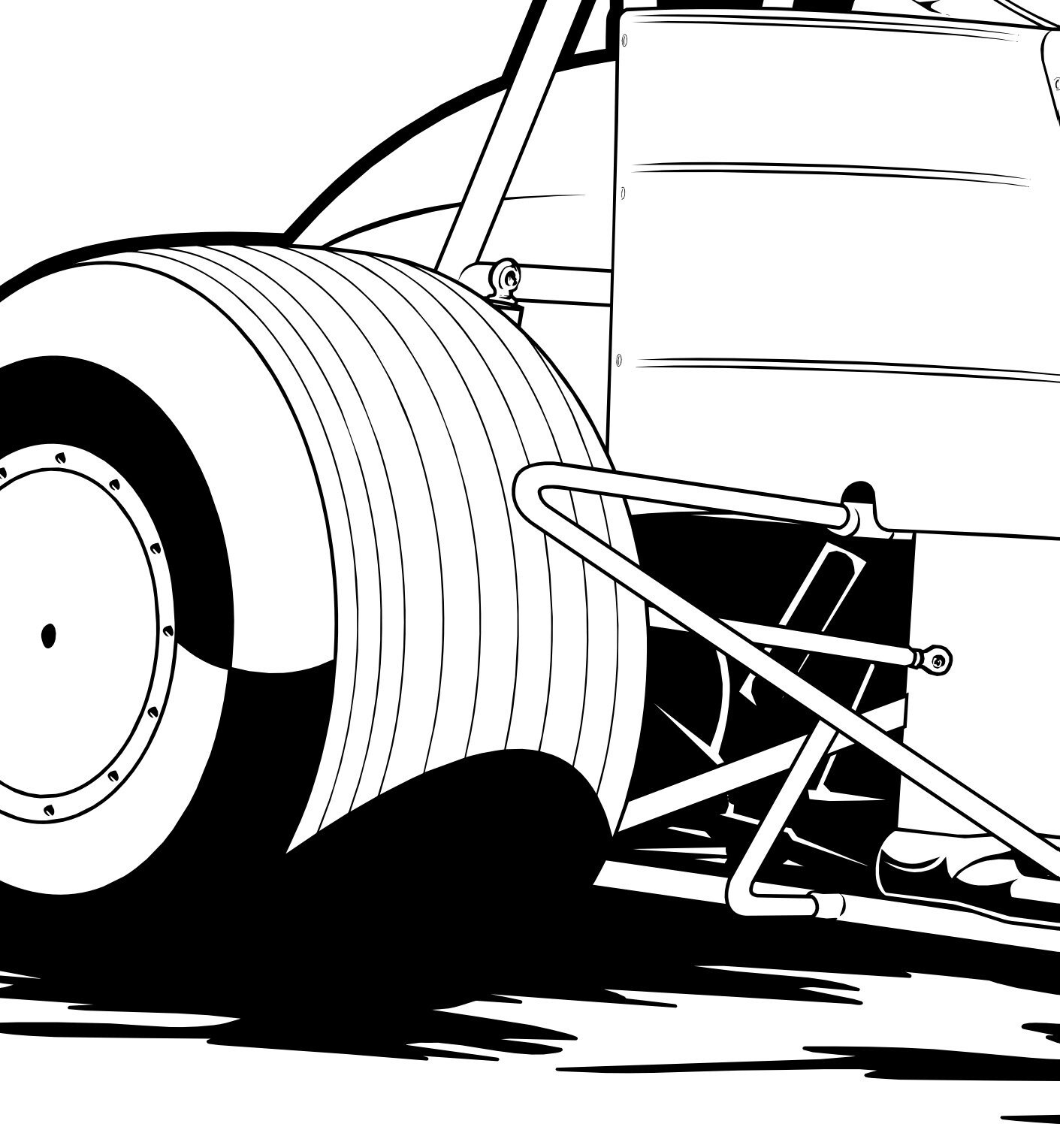 Dirt Winged Sprint Race Car Vintage Highly Detailed Vector Image in ...