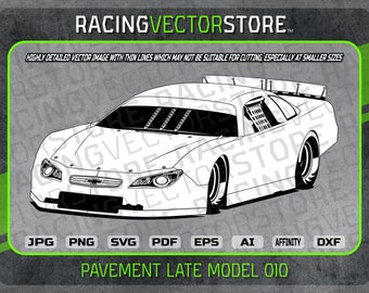 Dirt Late Model Race Car Highly Detailed Vector Image in .svg .ai .pdf ...