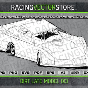 Dirt Late Model Race Car Highly Detailed Image in .svg .ai .eps .pdf ...