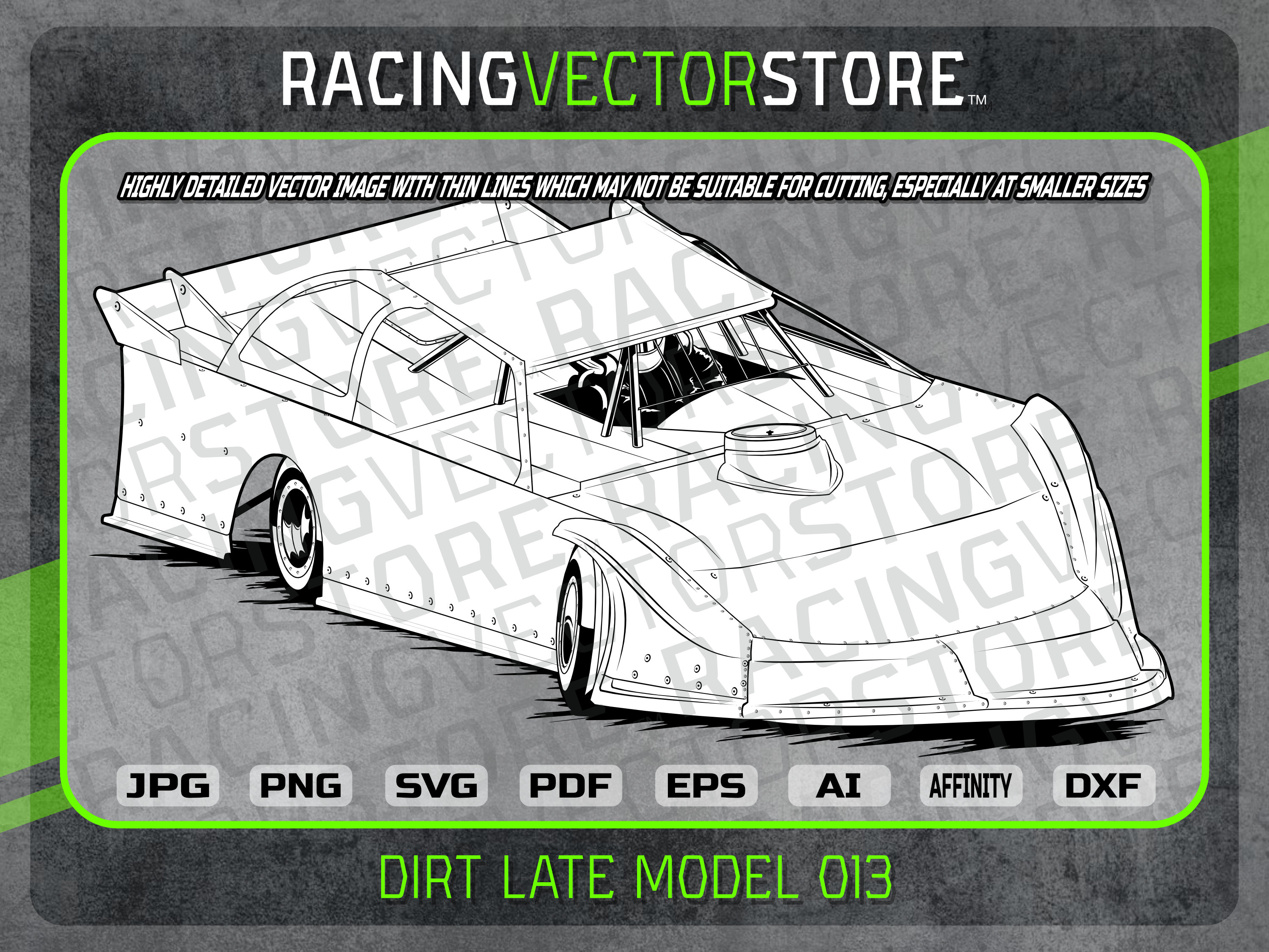 Dirt Late Model Race Car Highly Detailed Image in .svg .ai .eps .pdf ...