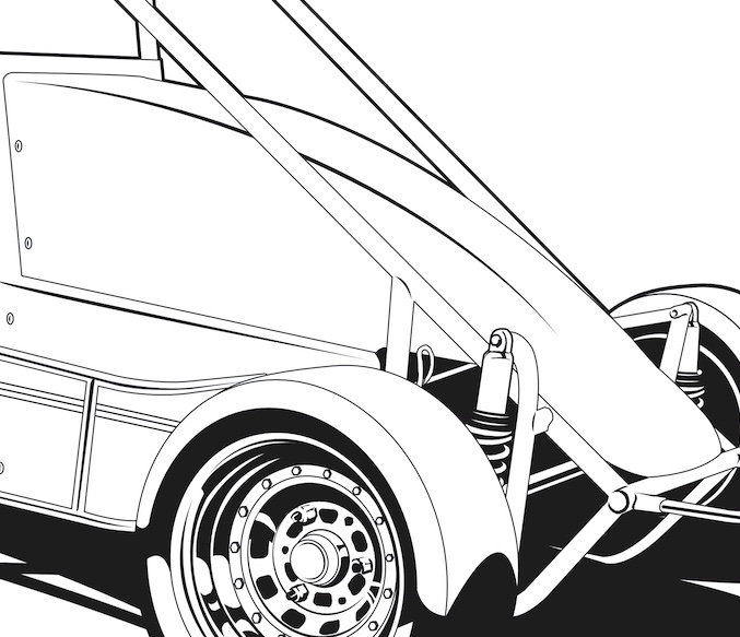 Pavement Kenyon Midget Race Car Highly Detailed Vector Image in .svg ...