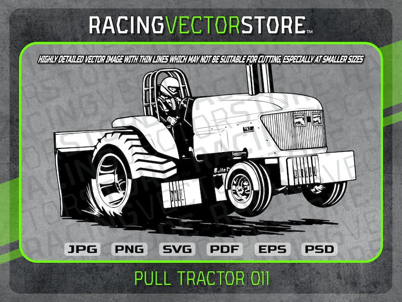Pulling Tractor Highly Detailed Vector Clipart Image in .svg .eps .pdf ...