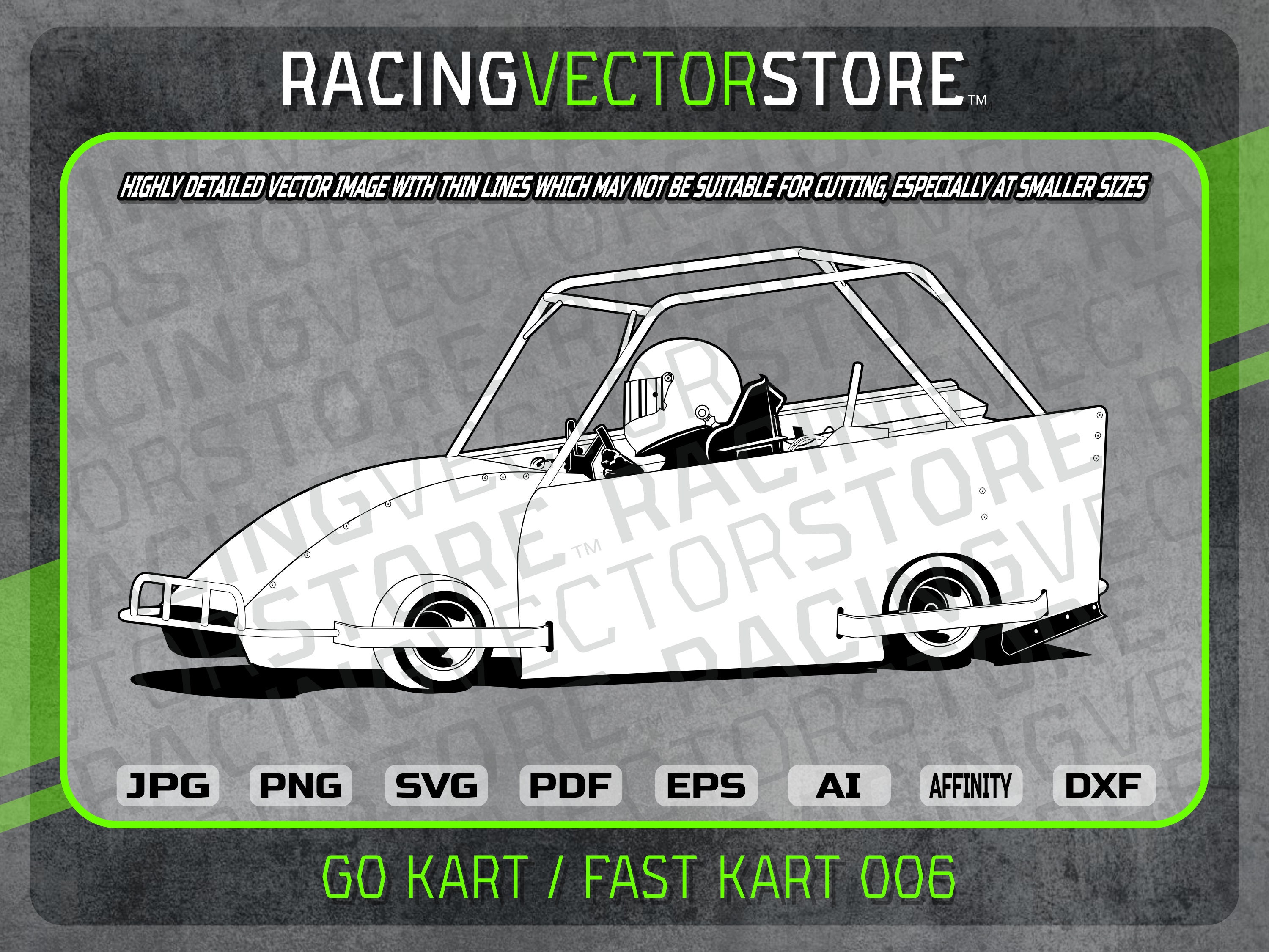 Fast Kart Racing Go Kart Highly Detailed Vector Image in .svg .pdf .eps ...