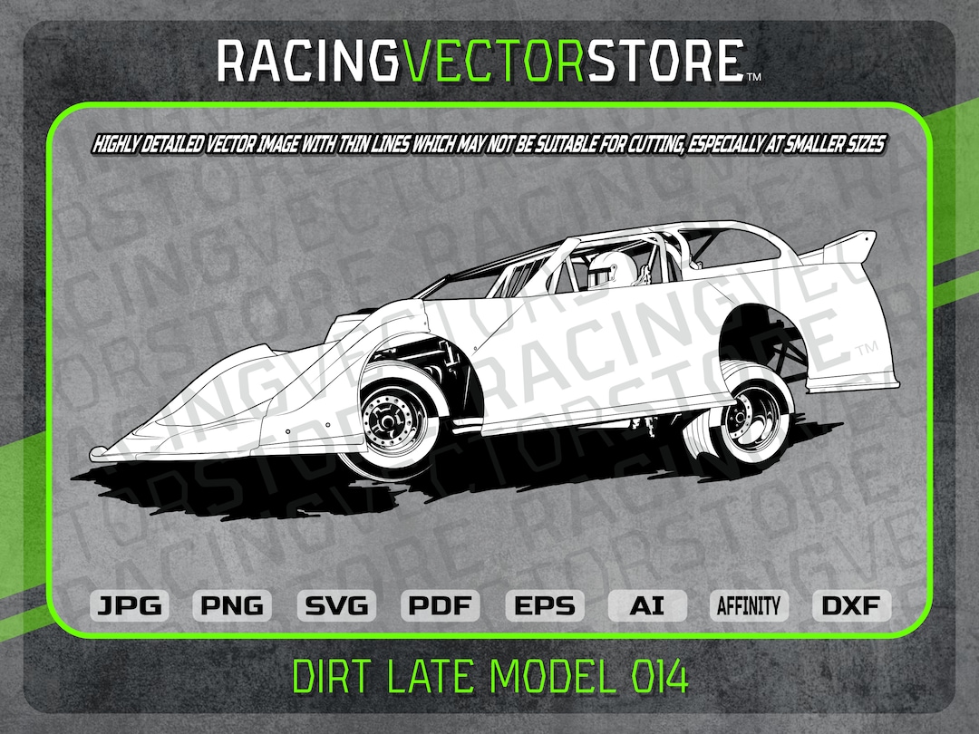 Dirt Late Model Race Car Highly Detailed Image in .svg .ai .eps .pdf ...