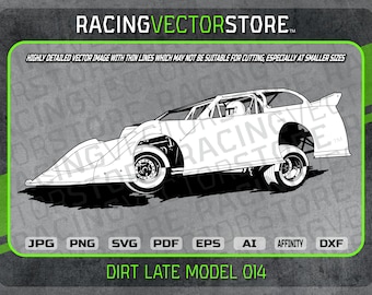 Dirt Late Model Race Car Highly Detailed Vector Image in .svg .ai .pdf ...