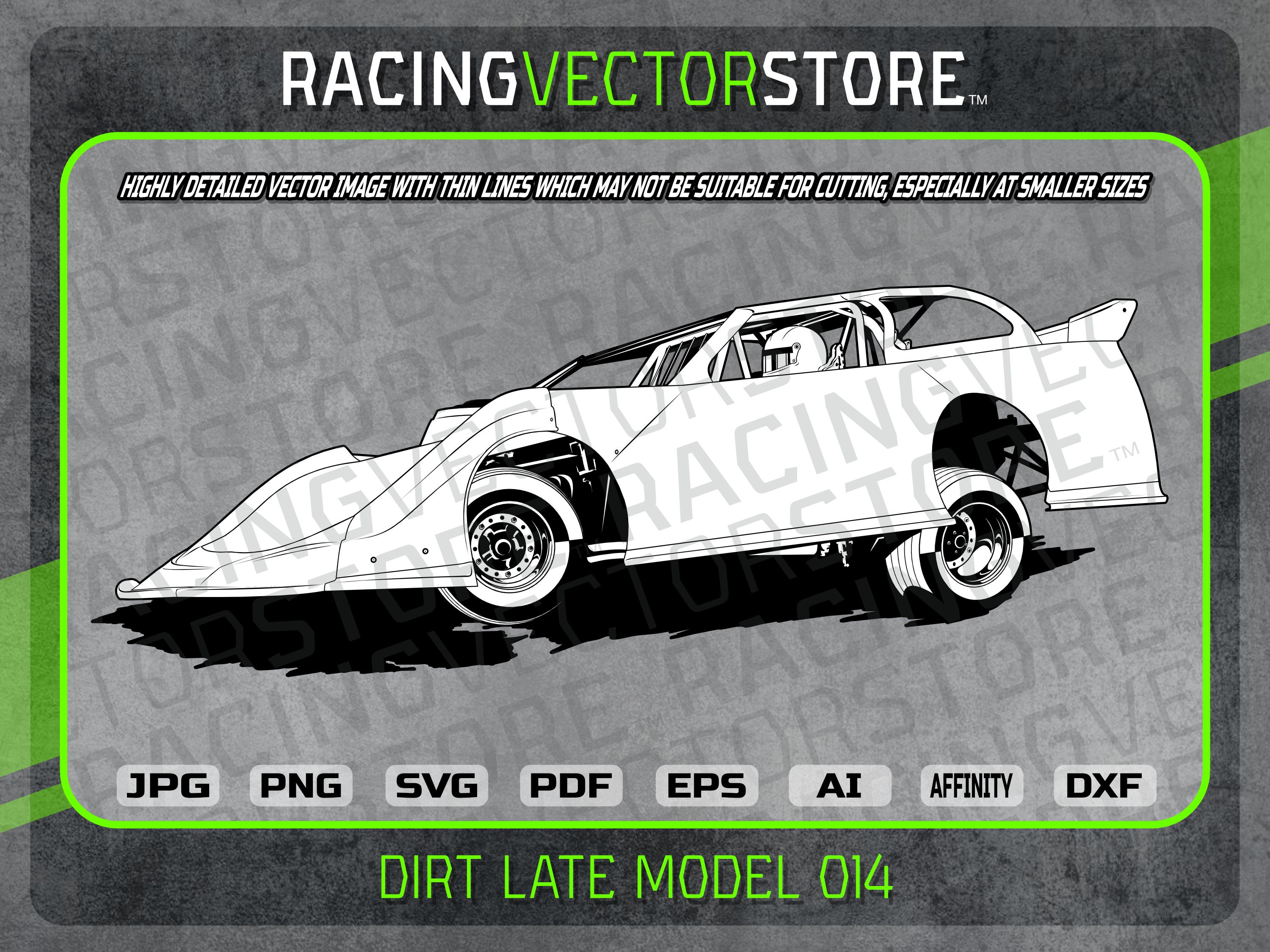 Dirt Late Model Race Car Highly Detailed Image in .svg .ai .eps .pdf ...