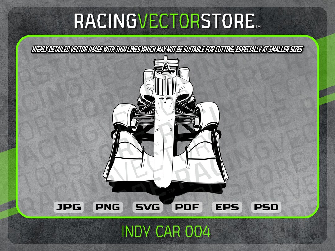 Indy Car Race Car Highly Detailed Vector Image in .svg .eps .pdf .png ...