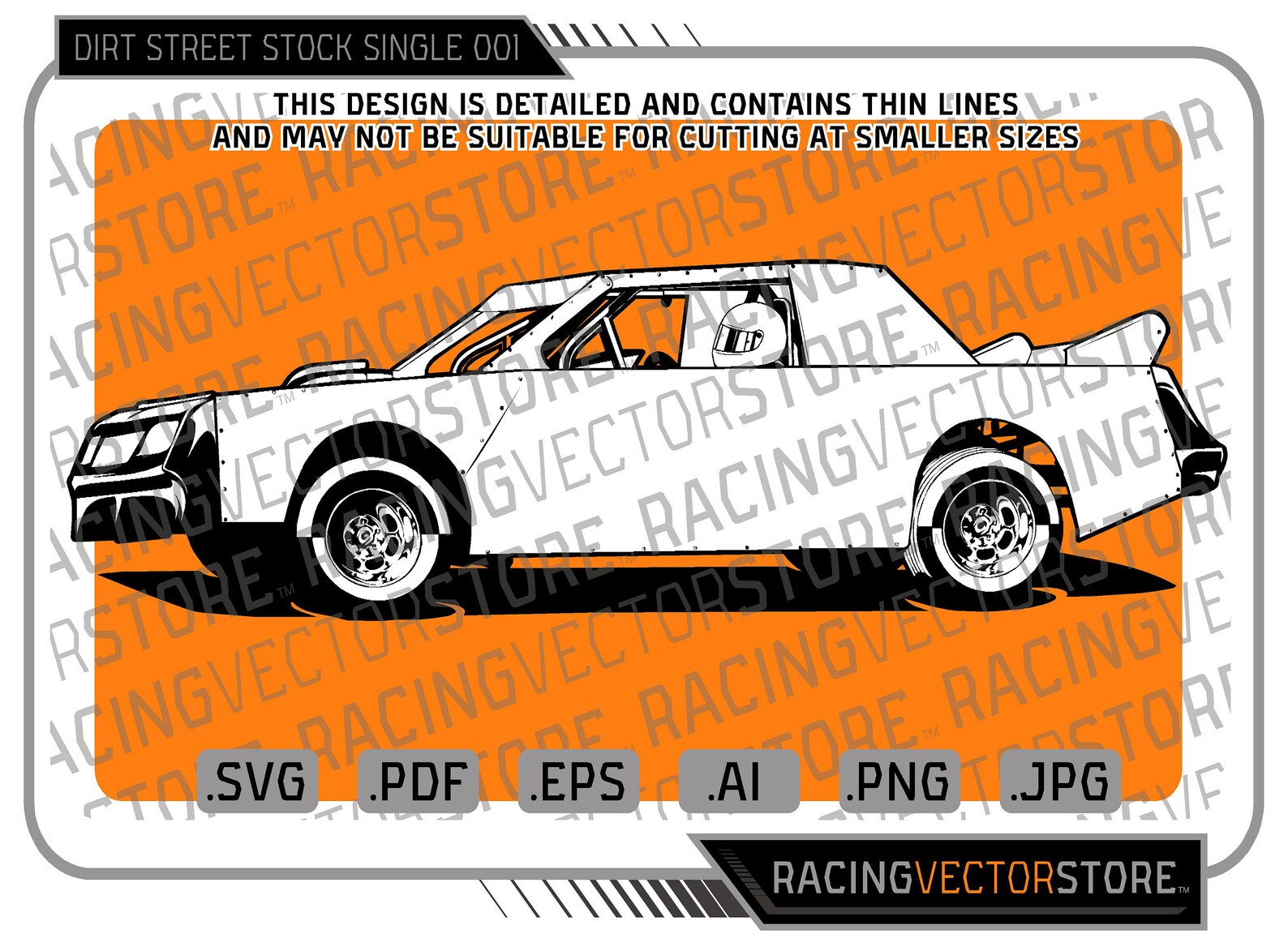 Dirt Street Stock Race Car Highly Detailed Vector Image in .svg .ai ...