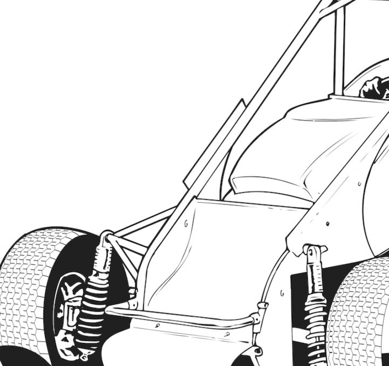 Dirt Micro Sprint Mini Sprint Race Car Highly Detailed Vector Image in ...