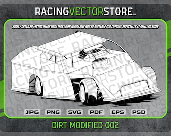 Dirt Track Modified Race Car Highly Detailed Image in .svg .ai .eps ...