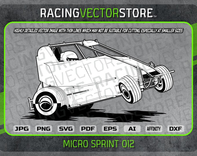 Dirt Micro Sprint Mini Sprint Race Car Highly Detailed Vector Image in ...