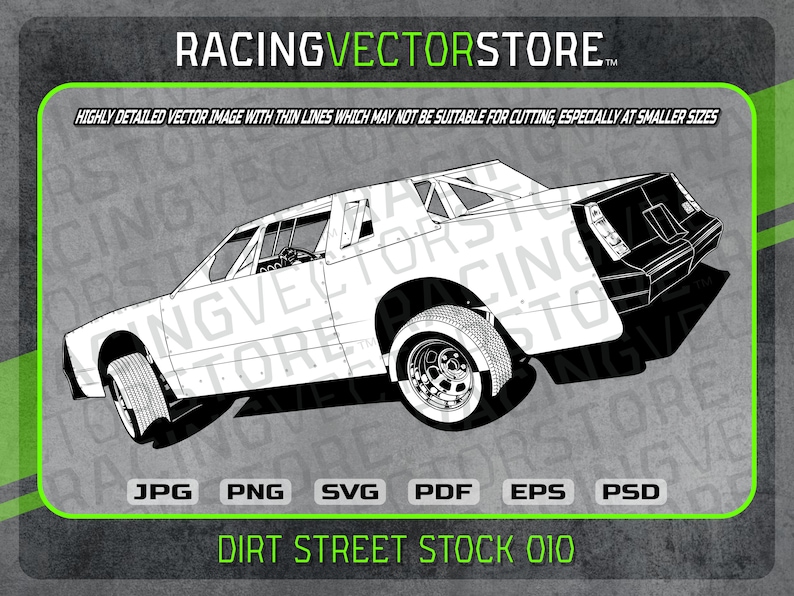 Dirt Track Street Stock Race Car Highly Detailed Vector Image in .svg ...