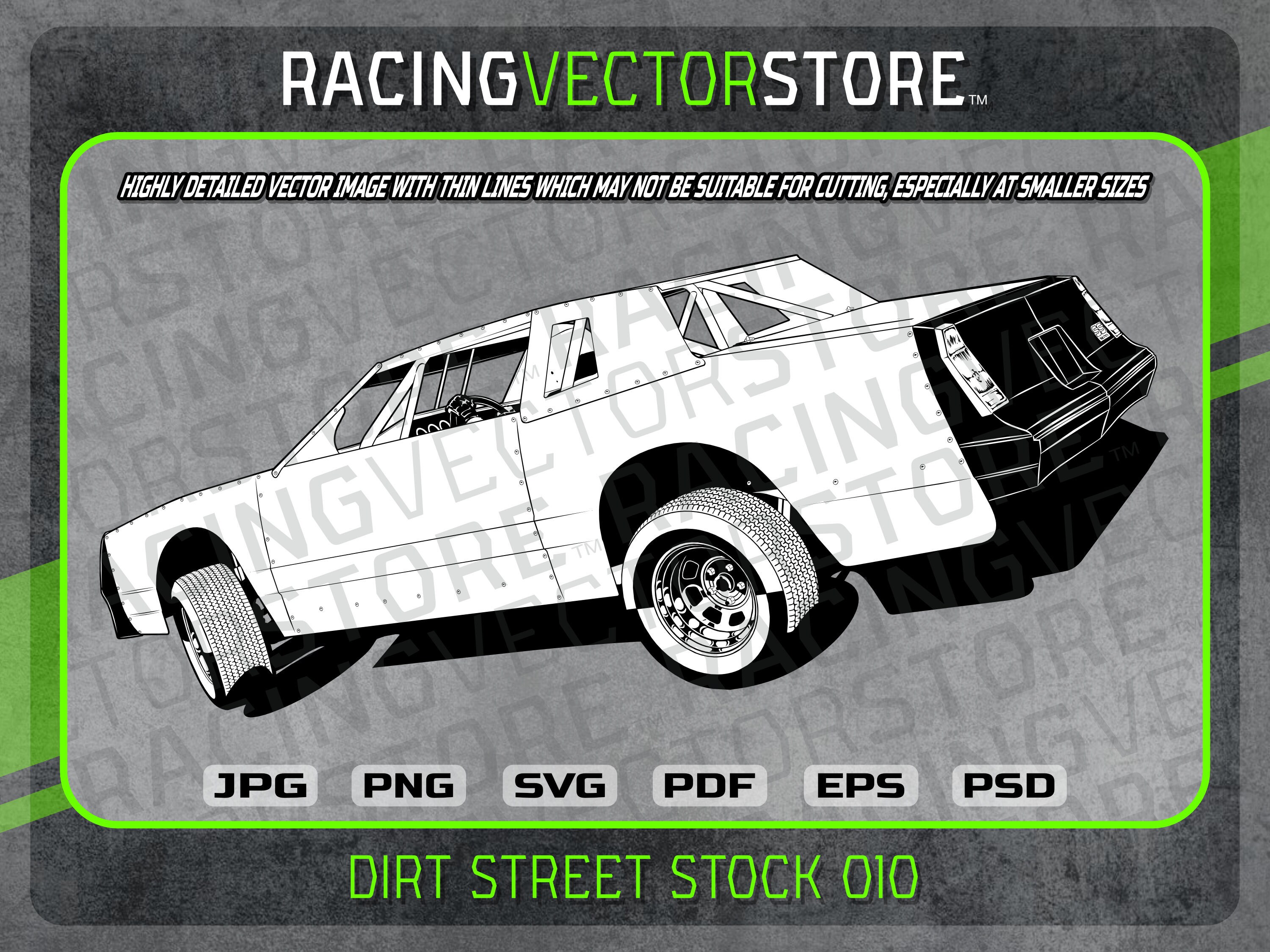 Dirt Track Street Stock Race Car Highly Detailed Vector Image in .svg ...