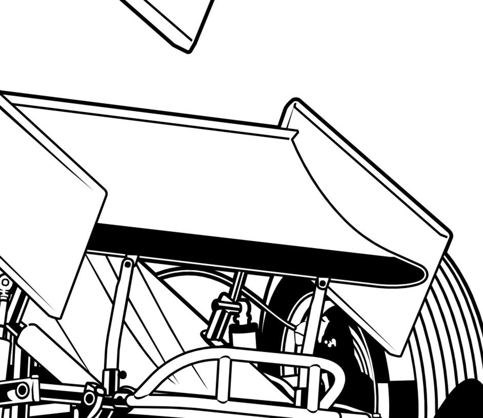 Dirt Winged Sprint Race Car Highly Detailed Vector Image in .svg .eps ...