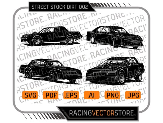 Street Stock Race Car Images without Spoilers in .svg .ai | Etsy
