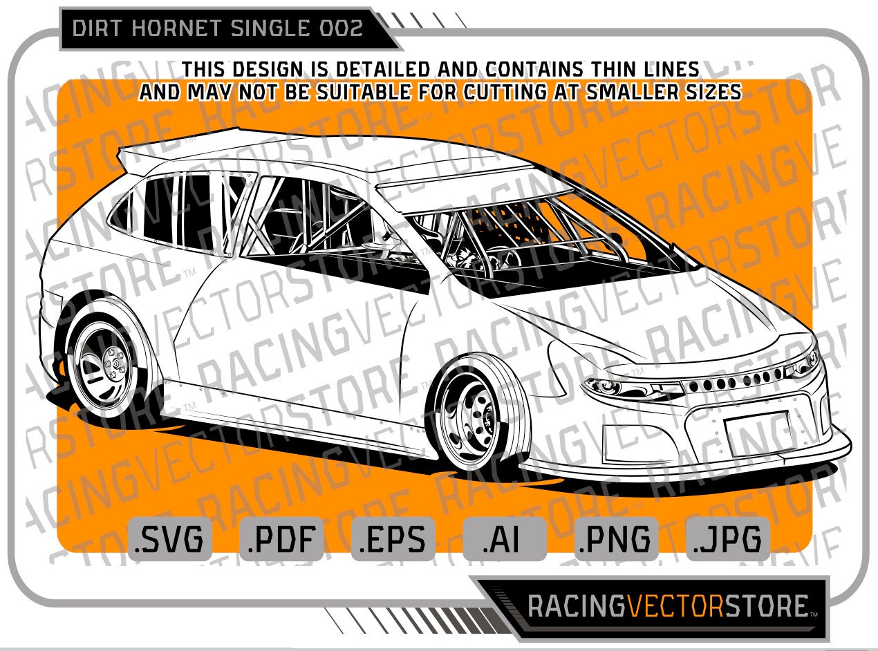 Dirt Hornet Four Cylinder Race Car Highly Detailed Image in .svg .ai ...