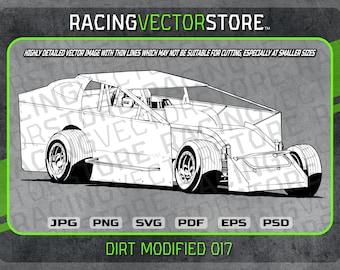 Dirt Track Modified Race Car Highly Detailed Image in .svg .ai .eps ...
