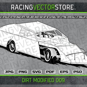 Dirt Track Modified Race Car Highly Detailed Image in .svg .ai .eps ...
