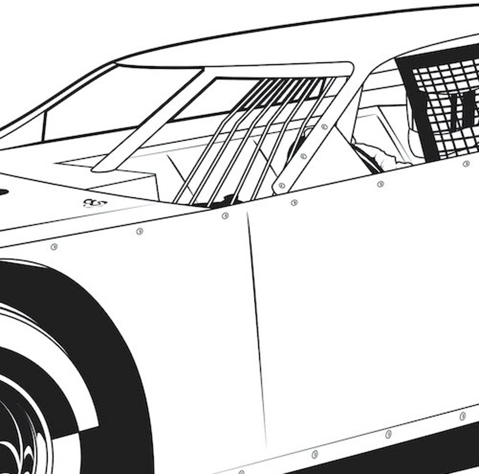 Dirt Late Model Vintage Race Car Highly Detailed Vector Image in .svg ...