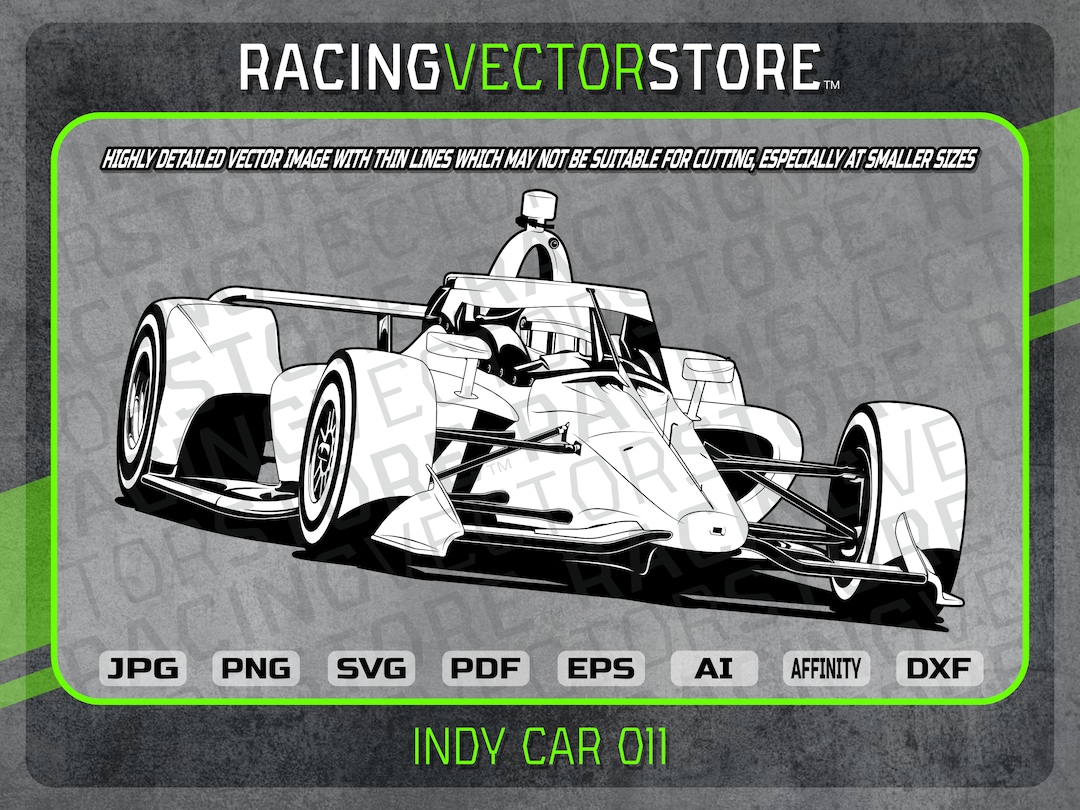 Indy 500 Race Car Indycar Highly Detailed Vector Clipart Image in .svg ...