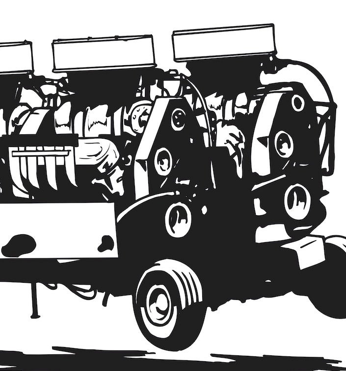 Pulling Tractor Highly Detailed Vector Image in .svg .eps .pdf .png ...