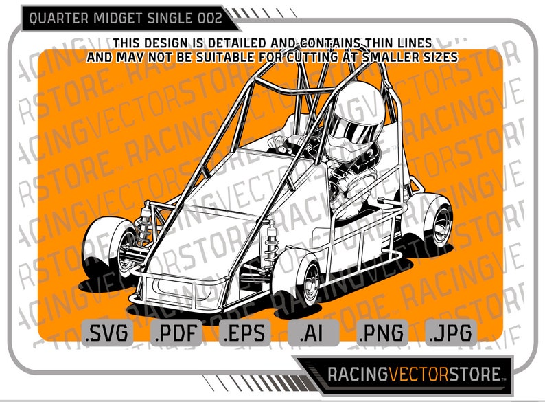Quarter Midget Race Car Highly Detailed Vector Image in .svg .ai .pdf ...