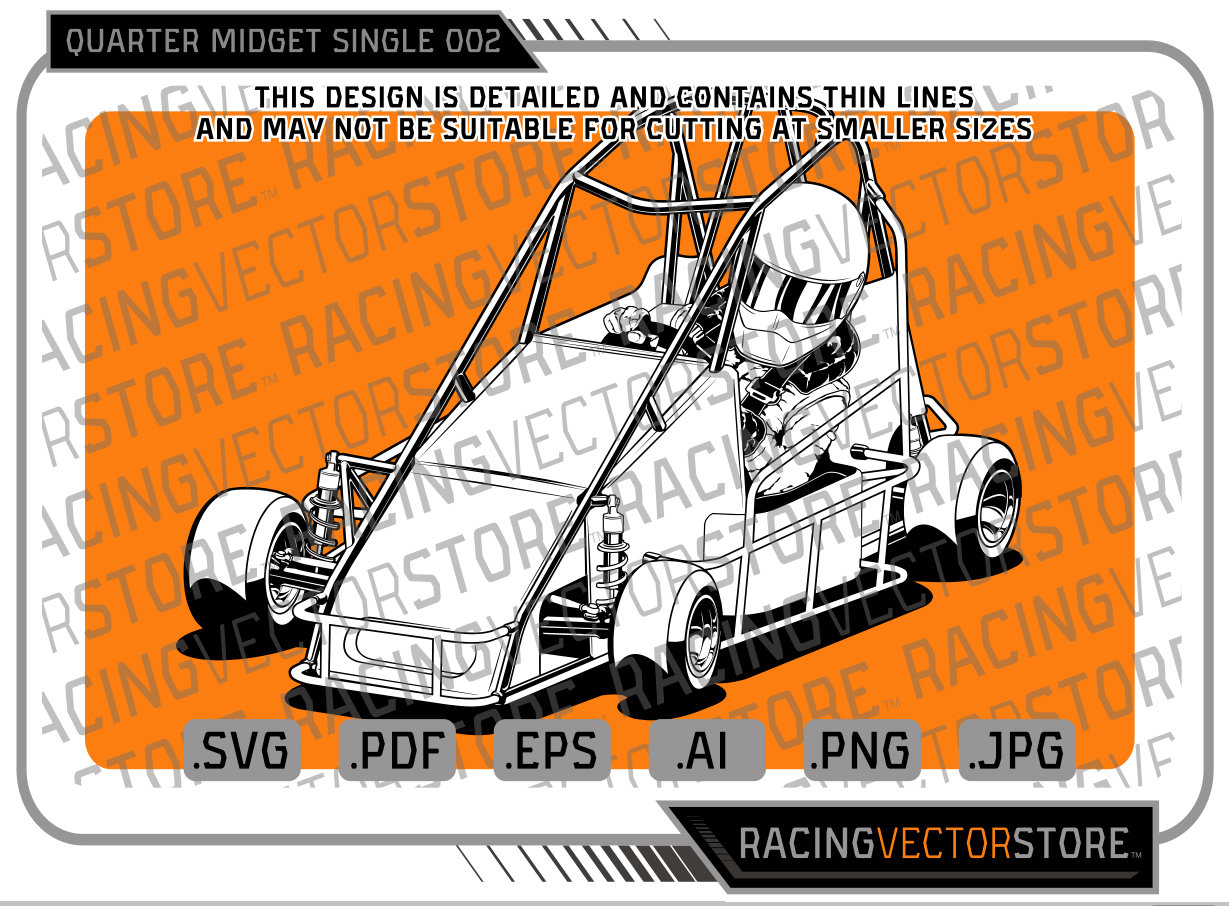 Quarter Midget Race Car Highly Detailed Vector Image in .svg .ai .pdf ...