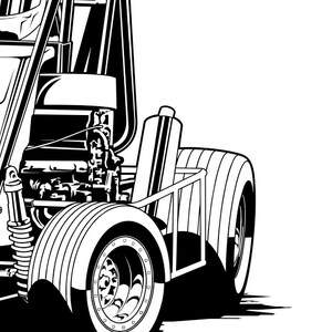 Dirt Micro Sprint Mini Sprint Race Car Highly Detailed Image in .svg ...