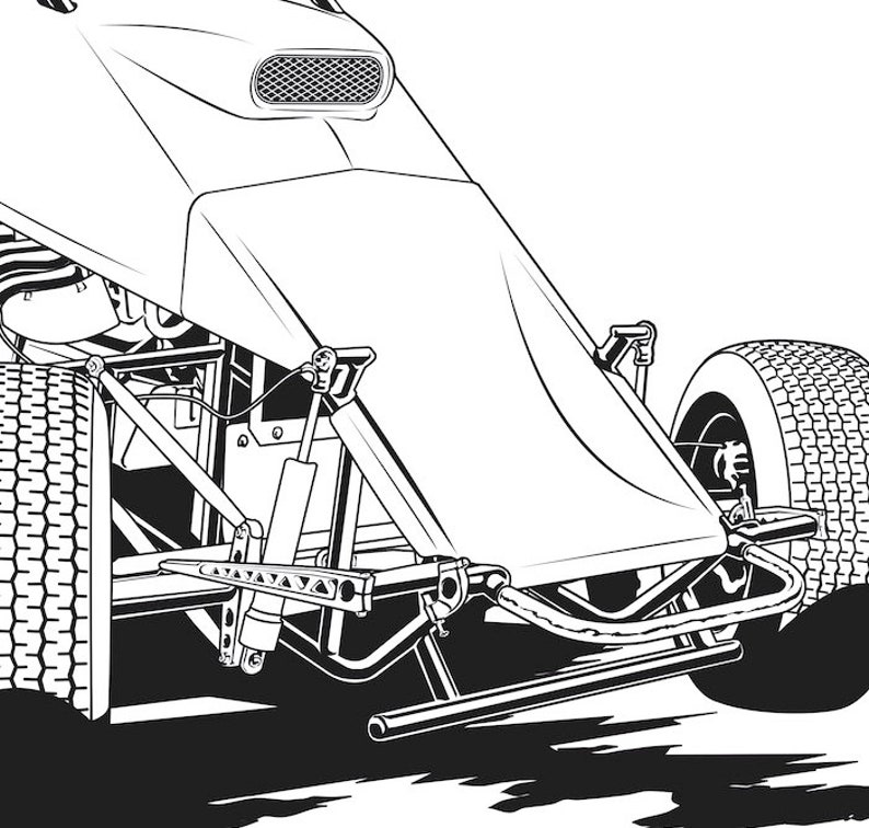 Dirt Non Wing Sprint Car Highly Detailed Vector Image in .svg .eps .pdf ...