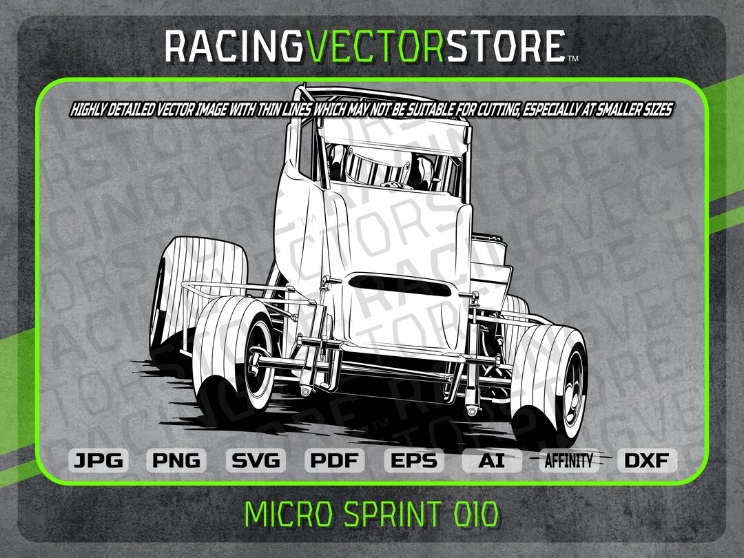 Dirt Micro Sprint Mini Sprint Race Car Highly Detailed Vector Image in ...
