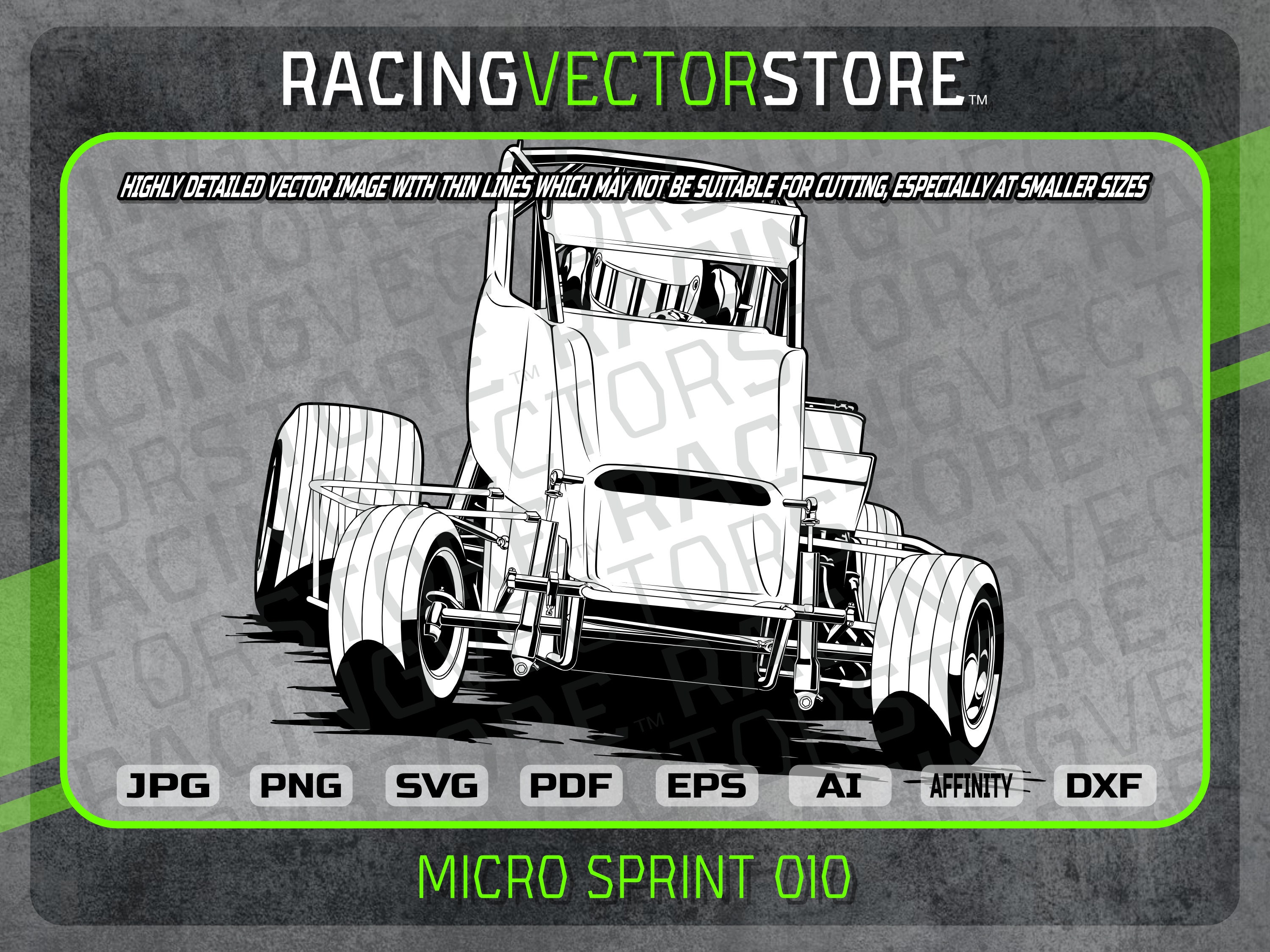 Dirt Micro Sprint Mini Sprint Race Car Highly Detailed Vector Image in ...
