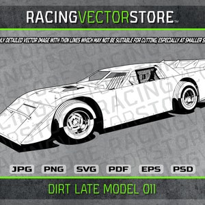 Dirt Late Model Vintage Race Car Highly Detailed Vector Image in .svg ...