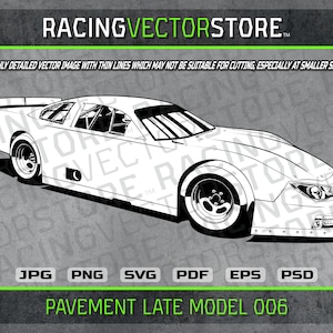 Pavement Late Model Race Car Highly Detailed Vector Image in .svg .pdf ...