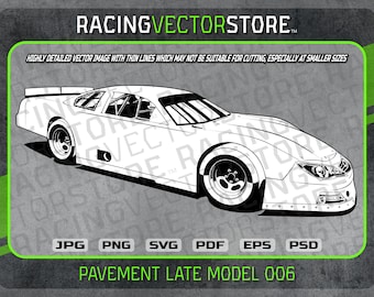 Dirt Late Model Race Car Highly Detailed Vector Image in .svg .ai .pdf ...