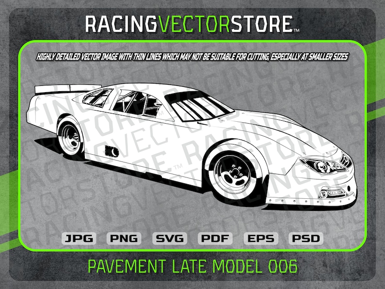 Pavement Late Model Race Car Highly Detailed Vector Image in .svg .pdf ...
