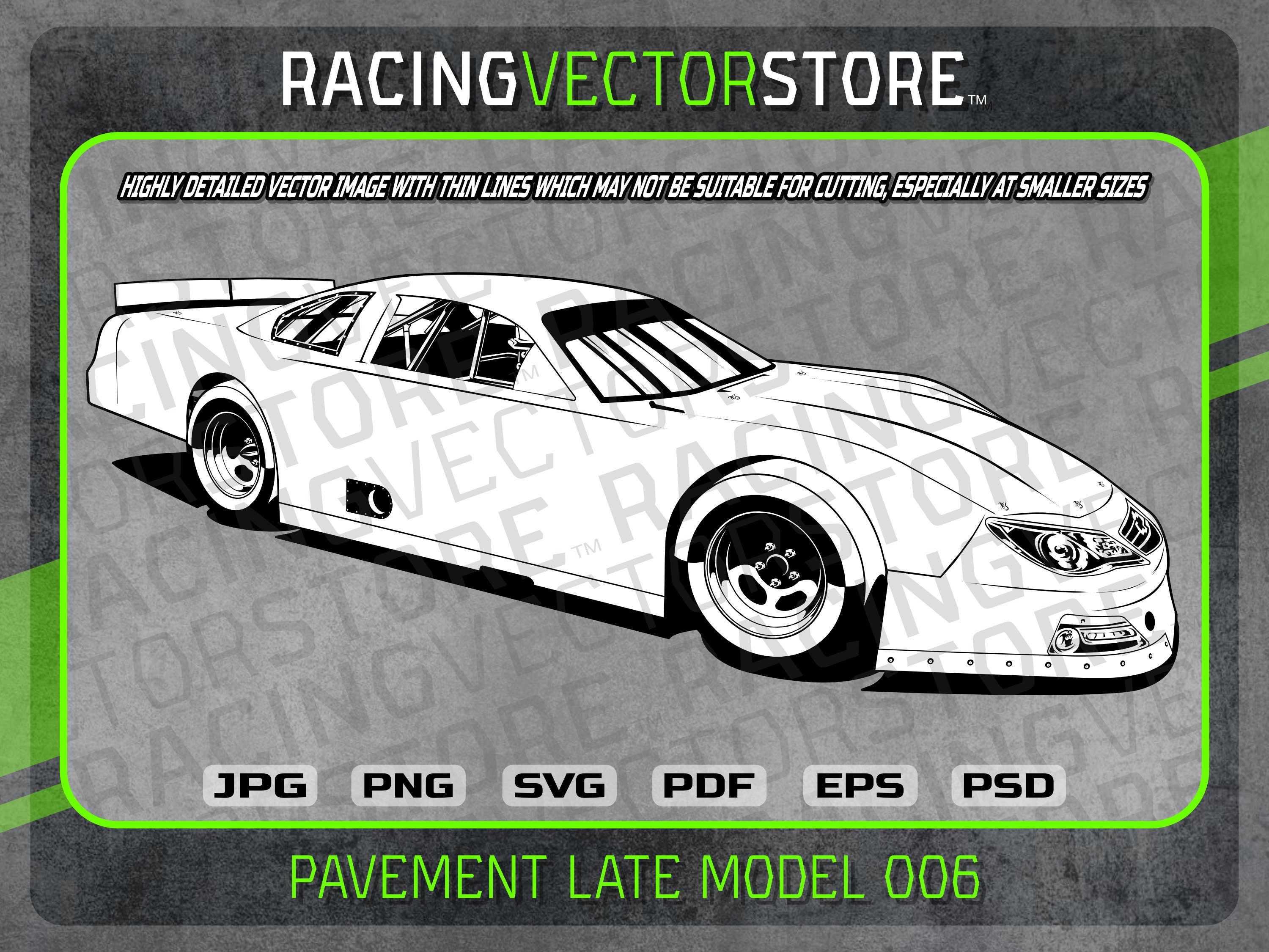 Pavement Late Model Race Car Highly Detailed Vector Image in .svg .pdf ...
