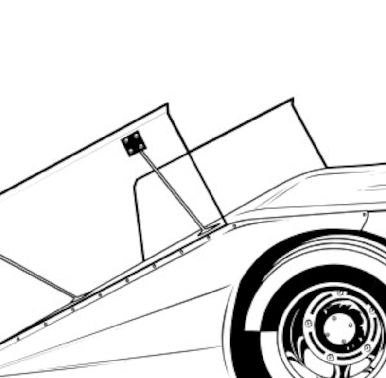 Dirt Late Model Vintage Wedge Race Car Highly Detailed Image in .svg ...