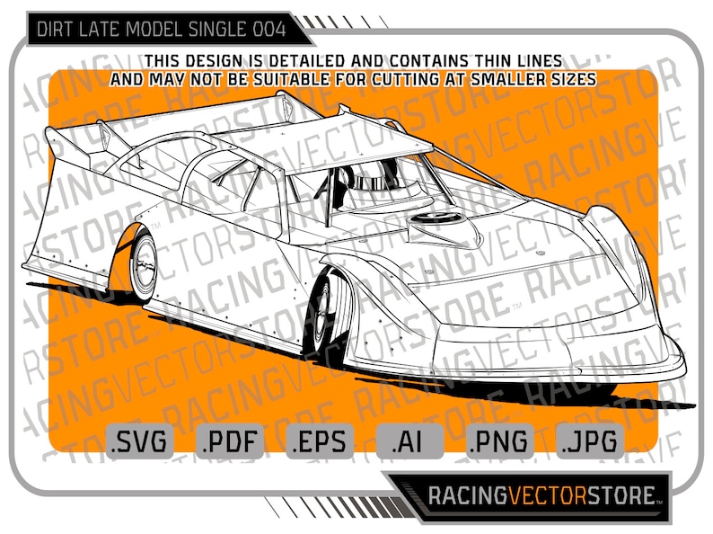 Dirt Late Model Race Car Highly Detailed Vector Image in .svg .ai .pdf ...