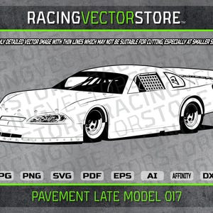 Pavement Late Model Race Car Highly Detailed Clip Art Image in .svg .ai ...