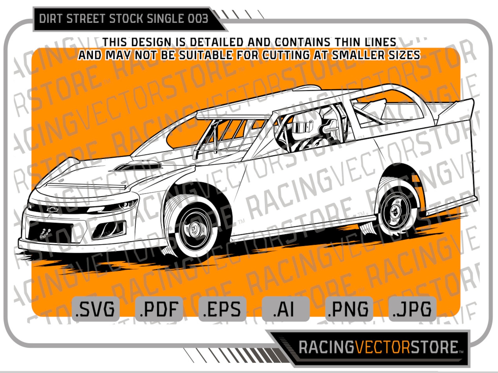 Dirt Super Street Stock Race Car Highly Detailed Image in .svg .ai .eps ...