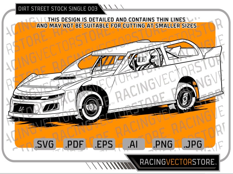 Dirt Super Street Stock Race Car Highly Detailed Image in .svg .ai .eps ...