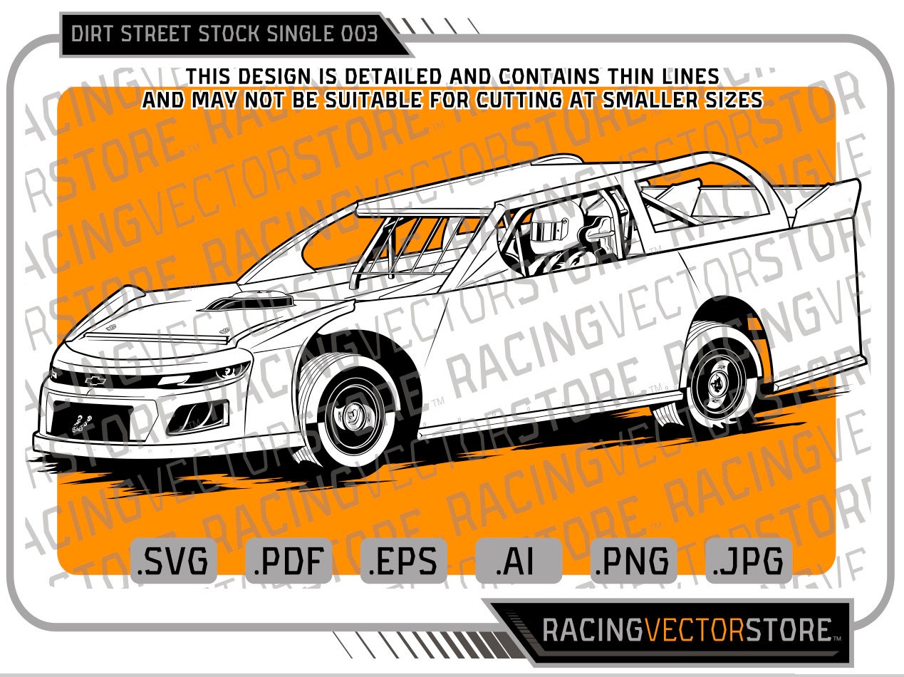 Dirt Super Street Stock Race Car Highly Detailed Image in .svg .ai .eps ...