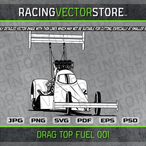 Top Fuel Dragster Race Car Detailed Vector Image in .svg .ai .eps .pdf ...