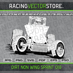 Dirt Track Sprint Car Vintage 1970's Race Car Highly Detailed Vector ...