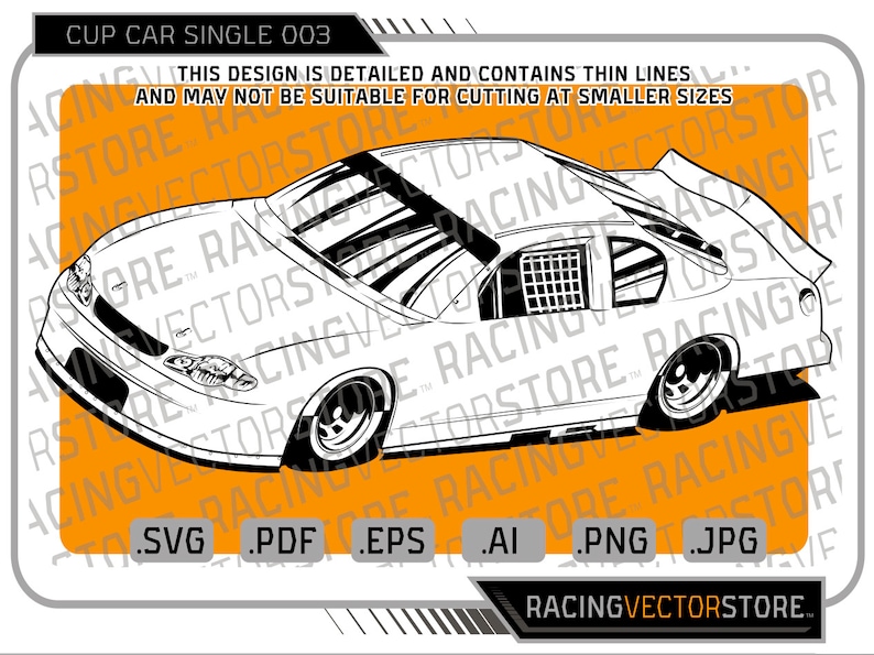 NASCAR Cup Race Car Highly Detailed Vector Clipart Image in .svg .ai ...