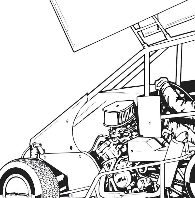 Dirt Micro Sprint Mini Sprint Race Car Highly Detailed Vector Image in ...