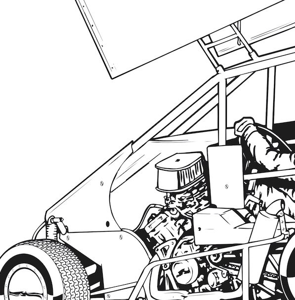 Dirt Micro Sprint Mini Sprint Race Car Highly Detailed Vector Image in ...