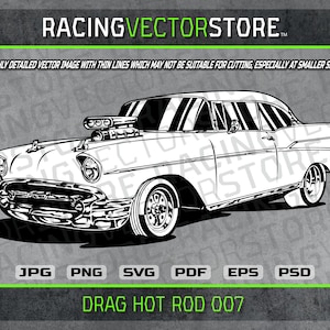 Drag Racing Hot Rod Dragster Race Car Highly Detailed Vector Image in ...