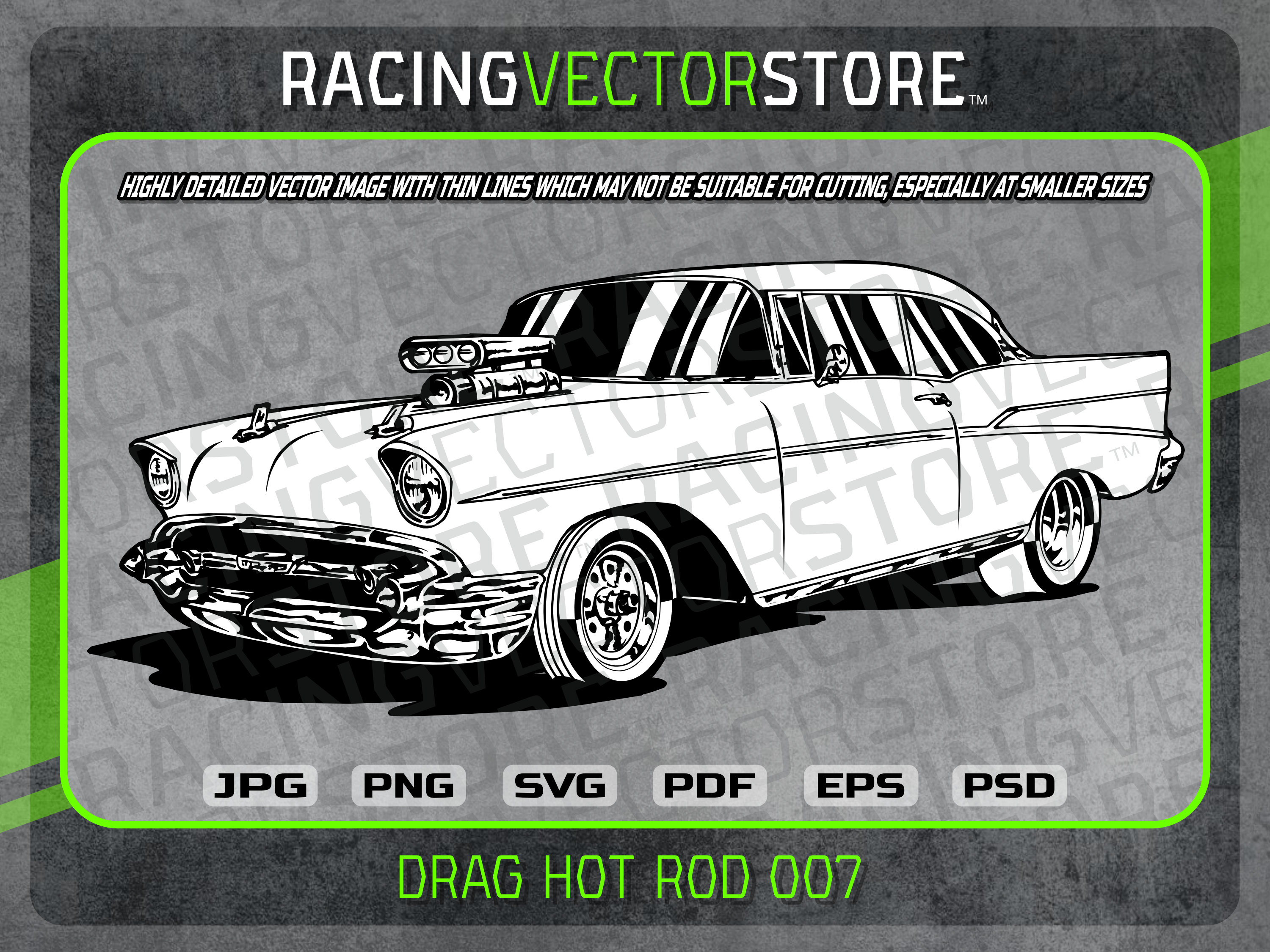 Drag Racing Hot Rod Dragster Race Car Highly Detailed Vector Image in ...